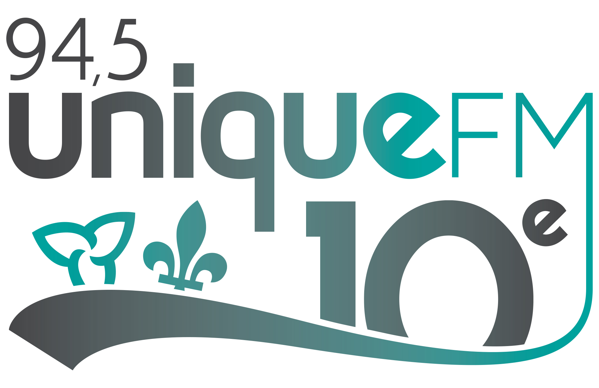 Unique FM | Entrevue | Le logo des 10 ans d’Unique FM